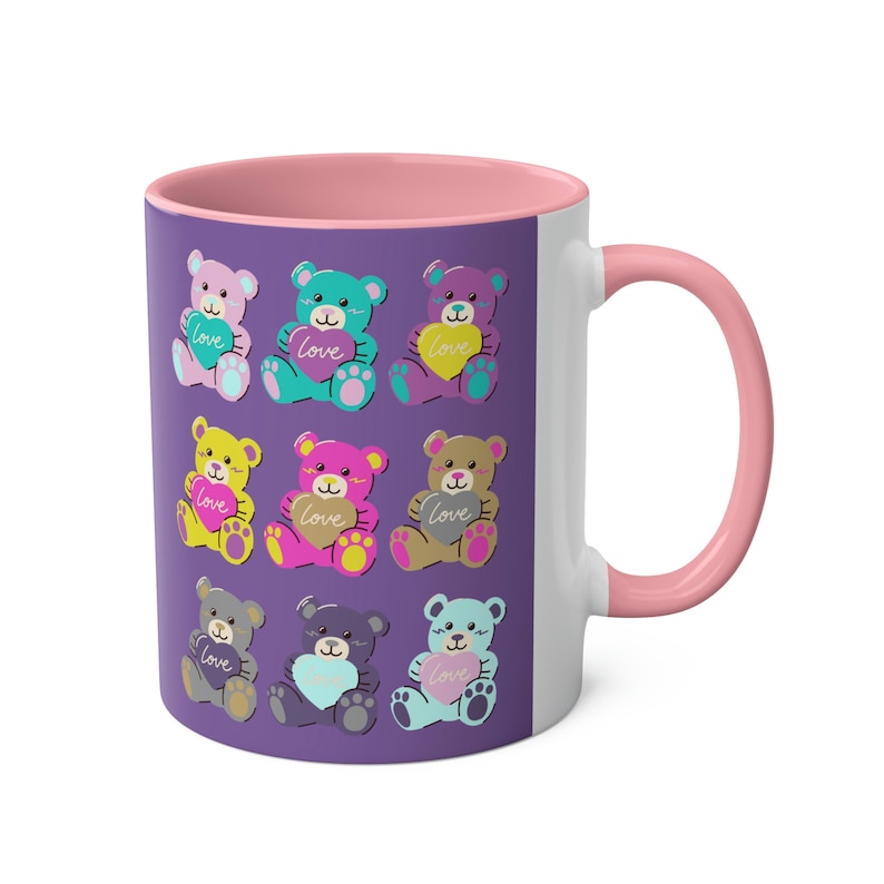 Teddy Bear Mug, Cute Kid's Mug, Staffroom Mug, Tea Cup, Work Mug, Multi ...