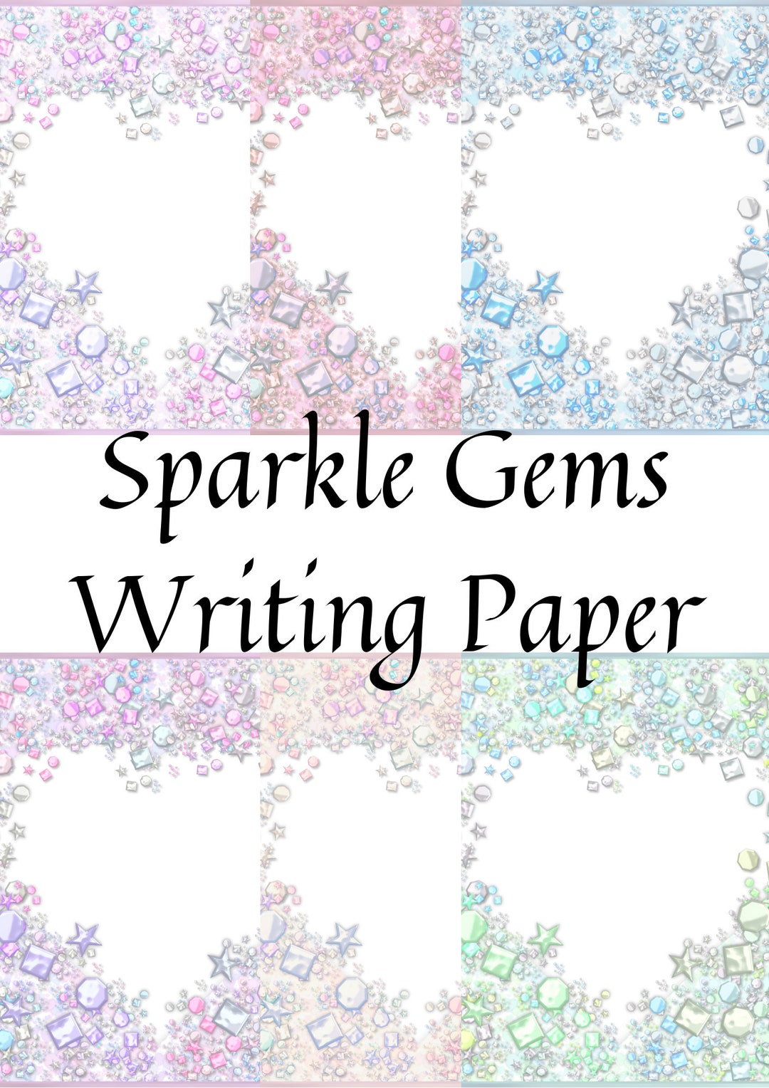 Writing Paper Sparkling Gem Heart Design Christmas Gift Idea - Etsy