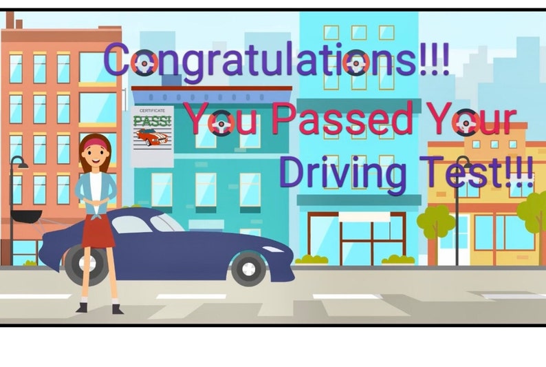 Driving Test Pass Card for Female, Congratulations, You Passed Your ...
