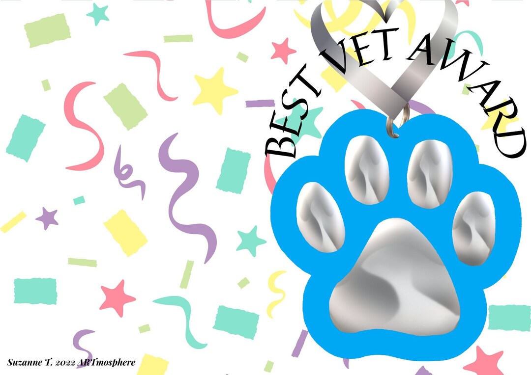 Vet Thank You Card Best Vet Award Gift Idea for Vet - Etsy