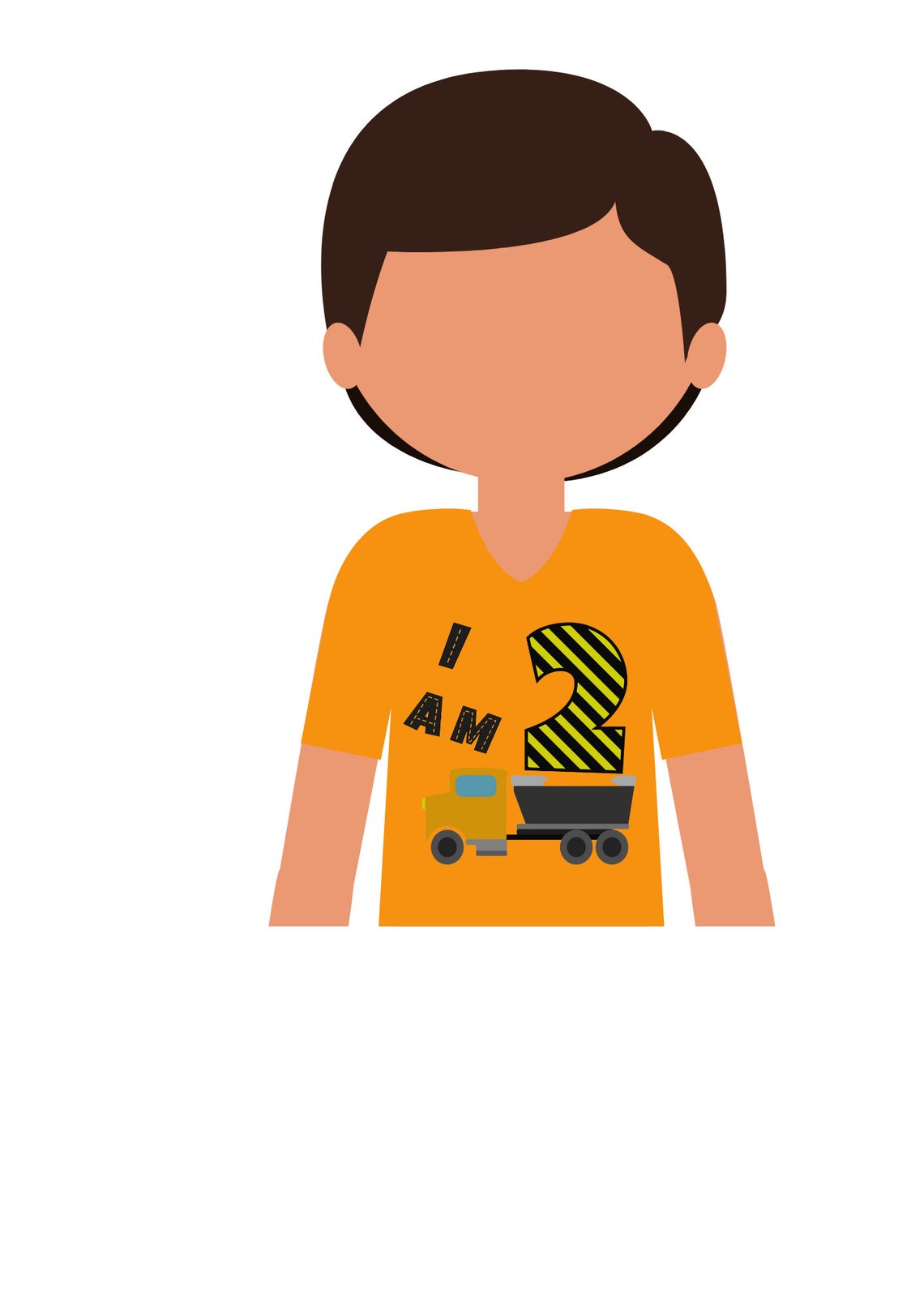 Printable Transfer, I Am 2 Truck Design Transfer for T-shirt, Bag Etc ...