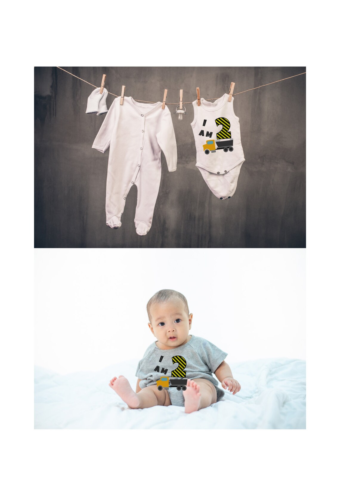 Printable Transfer, I Am 2 Truck Design Transfer for T-shirt, Bag Etc ...