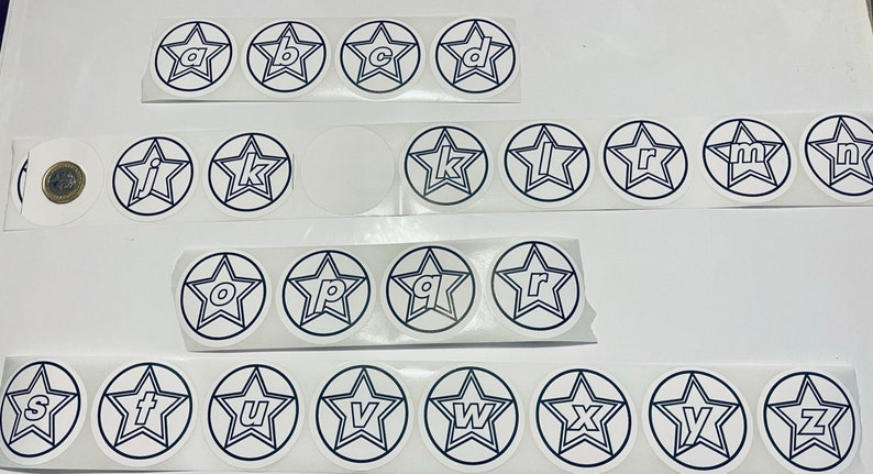 Alphabet Stickers Star Alphabet Labels Letter Stickers - Etsy