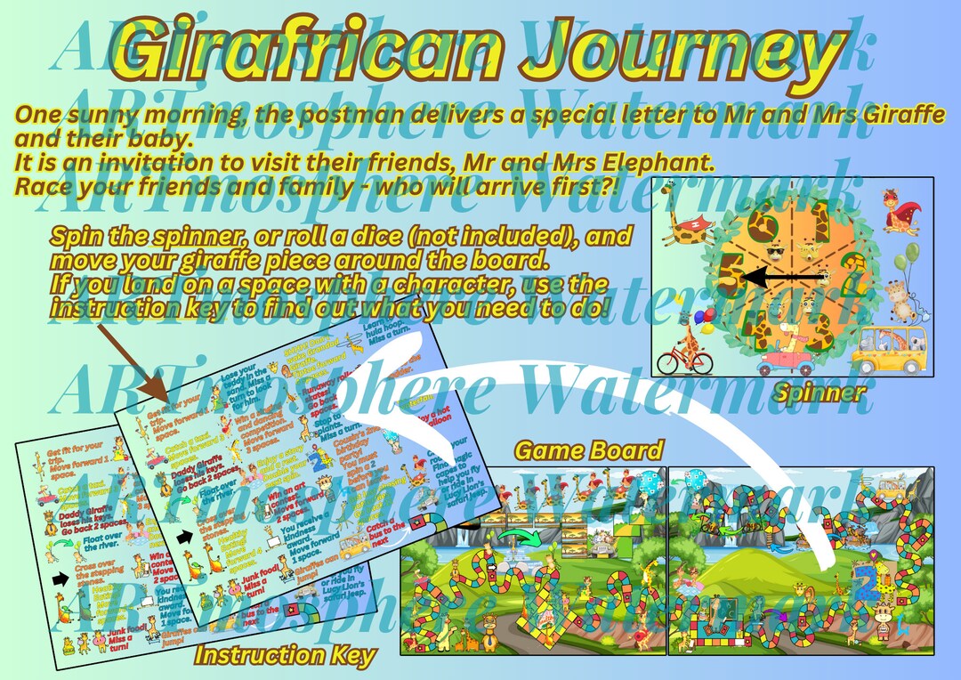 Giraffe Board Game for Kids and Family Time, Easy to Play Board Game ...