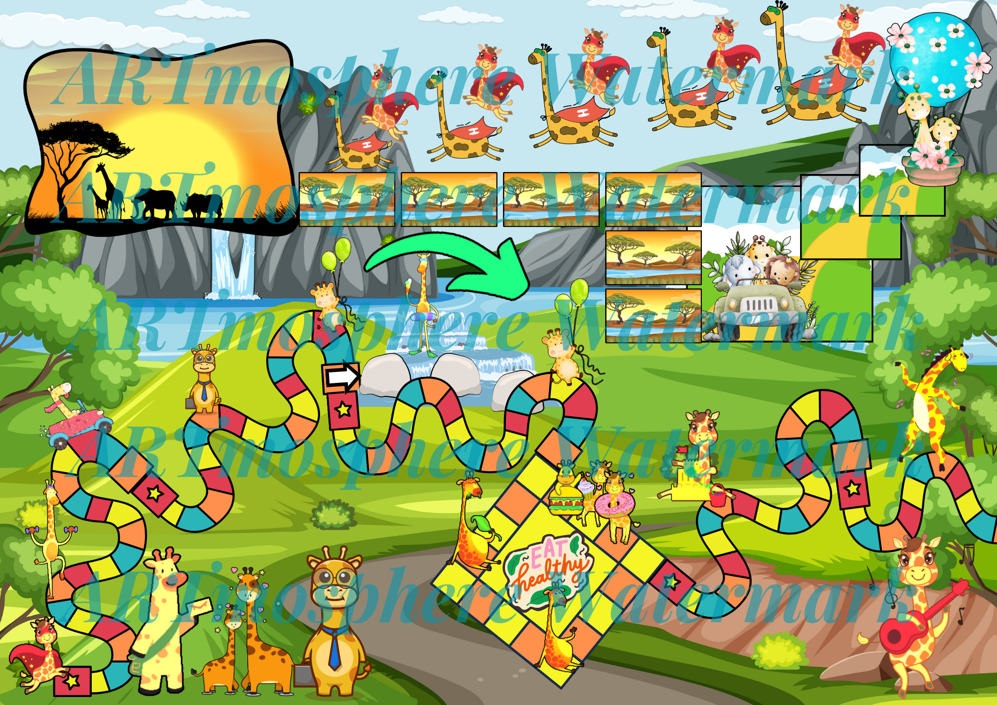 Giraffe Board Game for Kids and Family Time, Easy to Play Board Game ...