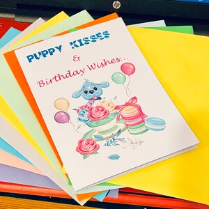 Printable Birthday Cards Set of 6 Digital Download, Puppy Themed ...