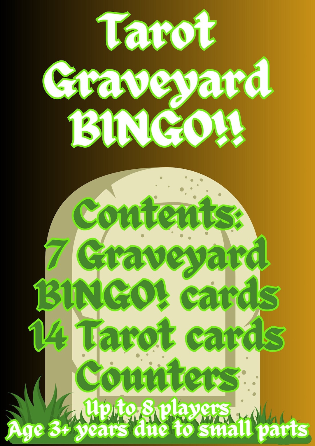 BINGO Halloween Tarot Graveyard Bingo Family Games Party Games Tarot ...
