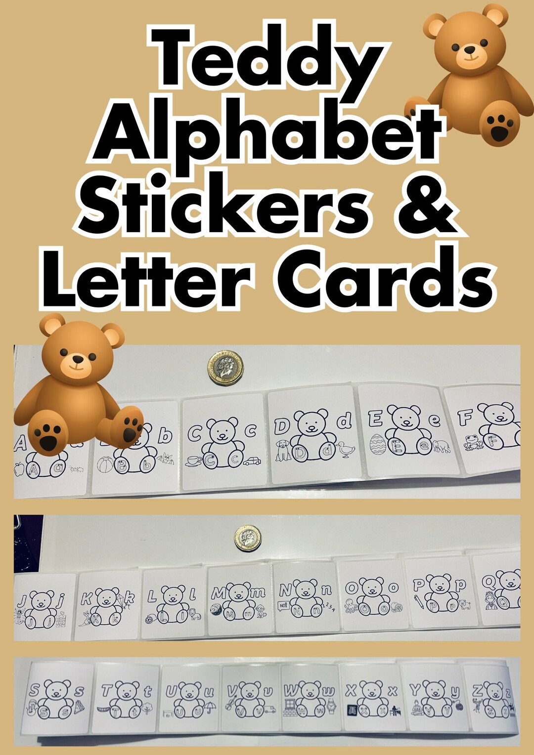 Alphabet Stickers and Letter Cards, Alphabet Wall Display to Colour ...