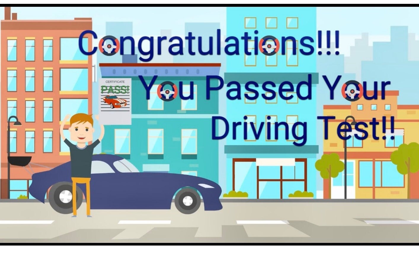 Driving Test Pass Card for Male, Congratulations, You Passed Your ...