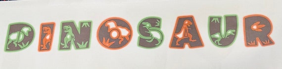 Dinosaur Lettering Dinosaur Font Personalised T-shirt Print - Etsy