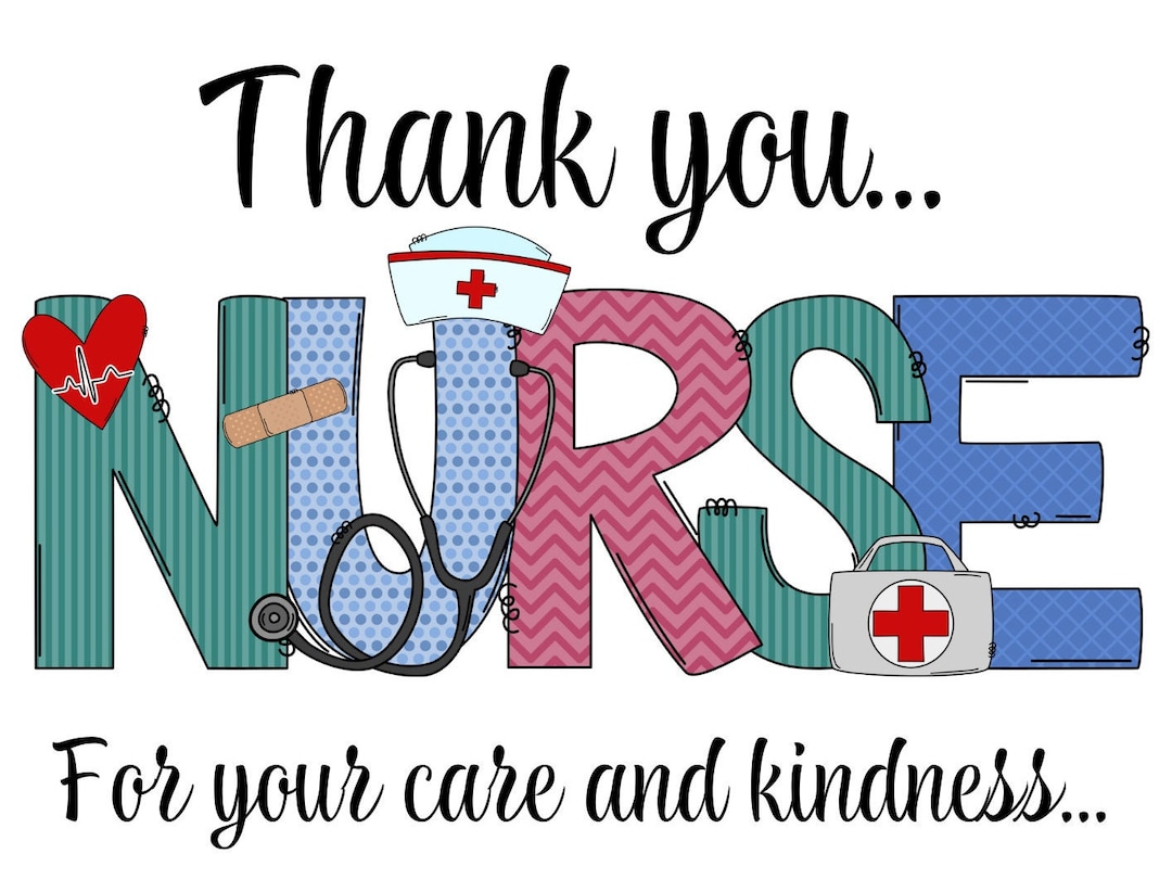 Thank You Card for Nurse, Thank You Nurse for Your Care and Kindness ...
