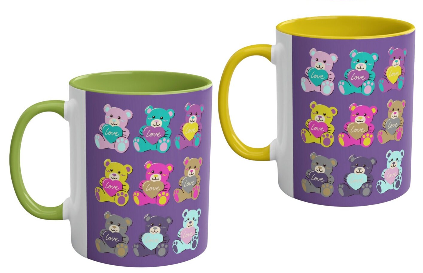 Teddy Bear Mug, Cute Kid's Mug, Staffroom Mug, Tea Cup, Work Mug, Multi ...