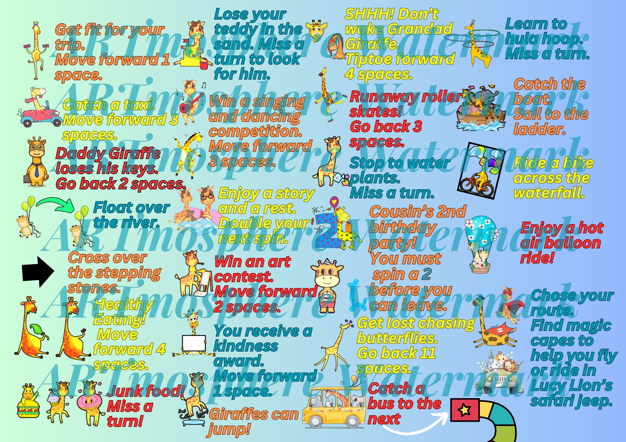 Giraffe Board Game for Kids and Family Time, Easy to Play Board Game ...