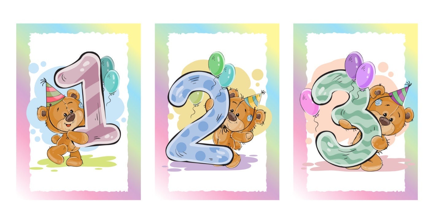 Alphabet and Number Bear Playing Cards, Educational Game, School ...