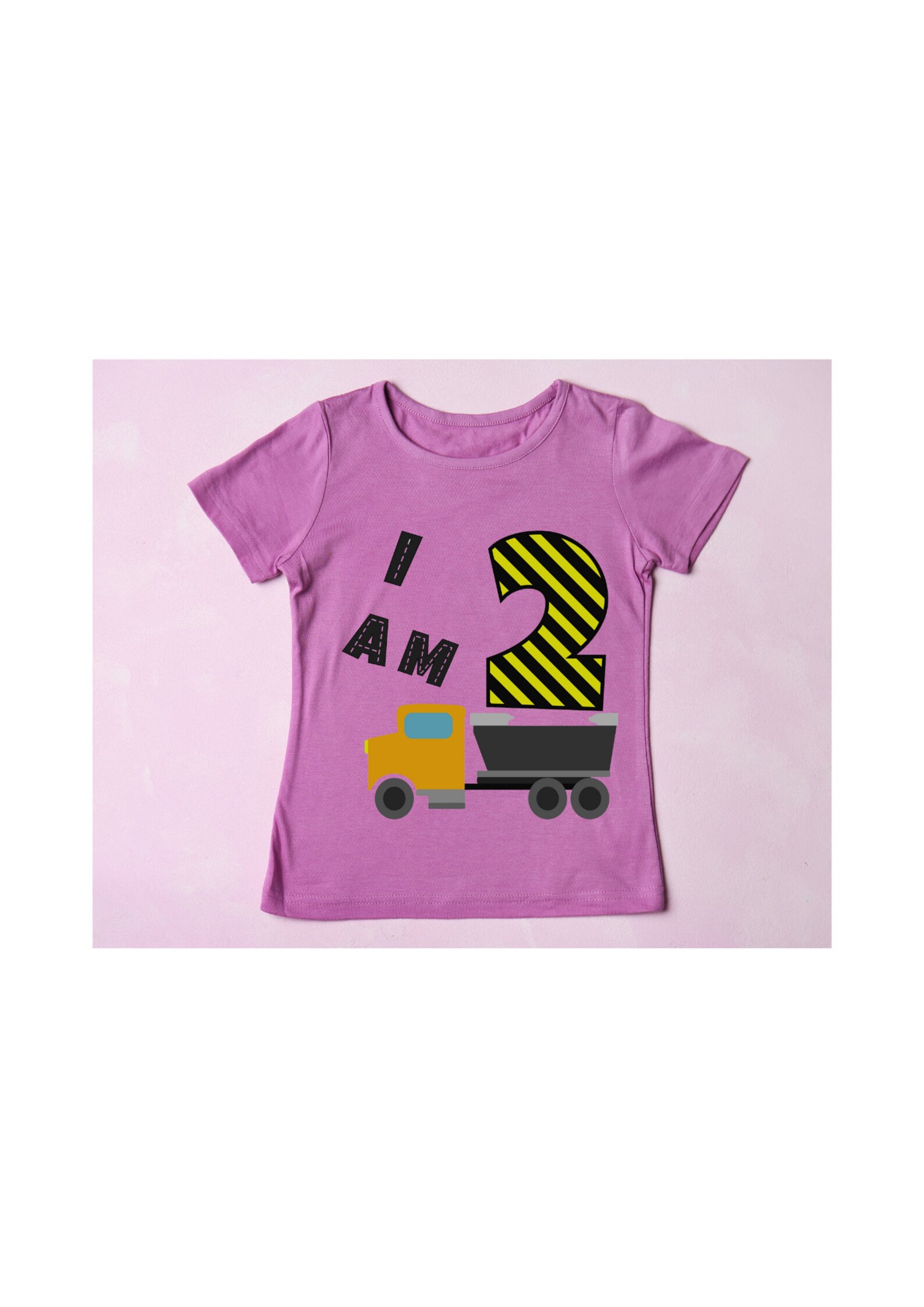 Printable Transfer, I Am 2 Truck Design Transfer for T-shirt, Bag Etc ...