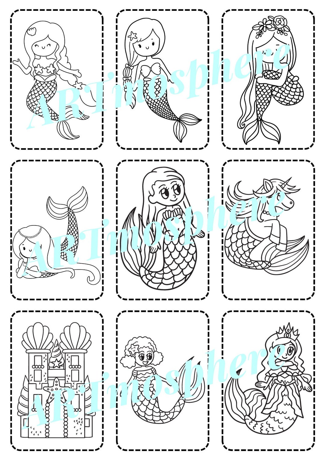 Mermaid Playing Cards to Print, Colour, Cut Out and Play With, Kids ...