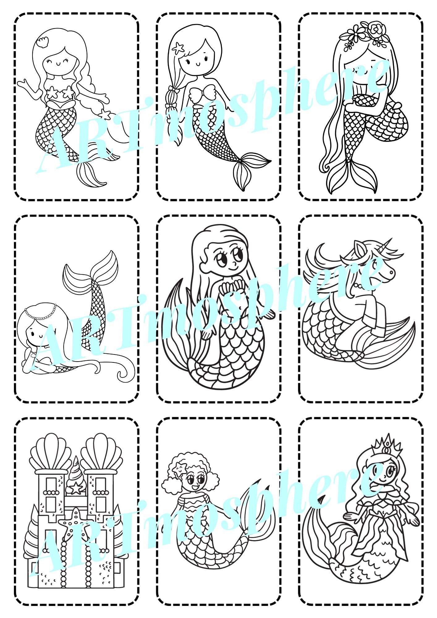 Mermaid Playing Cards to Print, Colour, Cut Out and Play With, Kids ...