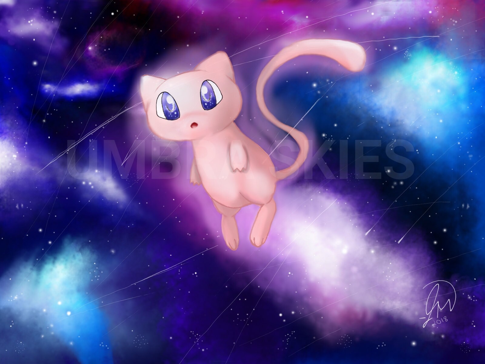 Pokemon Mew in Space Art Print - Etsy