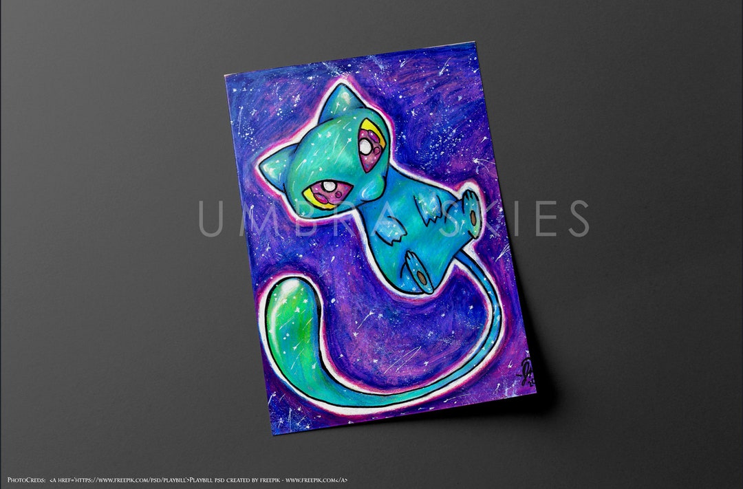 Pokemon Galaxy Shiny Mew Art Print - Etsy