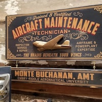 Aircraft Maintenance Wood Sign With Optional Personalization - Etsy