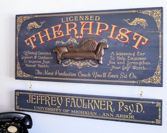 Therapist Name Sign - Etsy