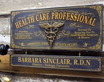 Health Care Professional Wood Sign With Optional - Etsy