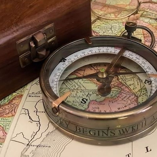 Antiqued Brass Military Compass With Engraved Box - Etsy