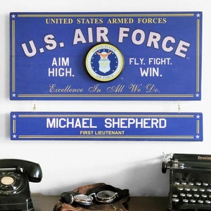 U.S. Air Force Wood Sign With Personalized Nameboard - Etsy