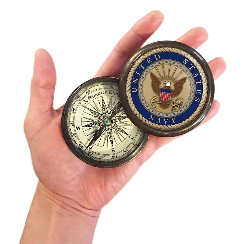 Personalized U.S. Navy Color Compass on Plaque - Etsy