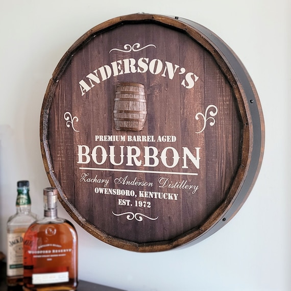 Personalized Bourbon Barrel Sign | Etsy