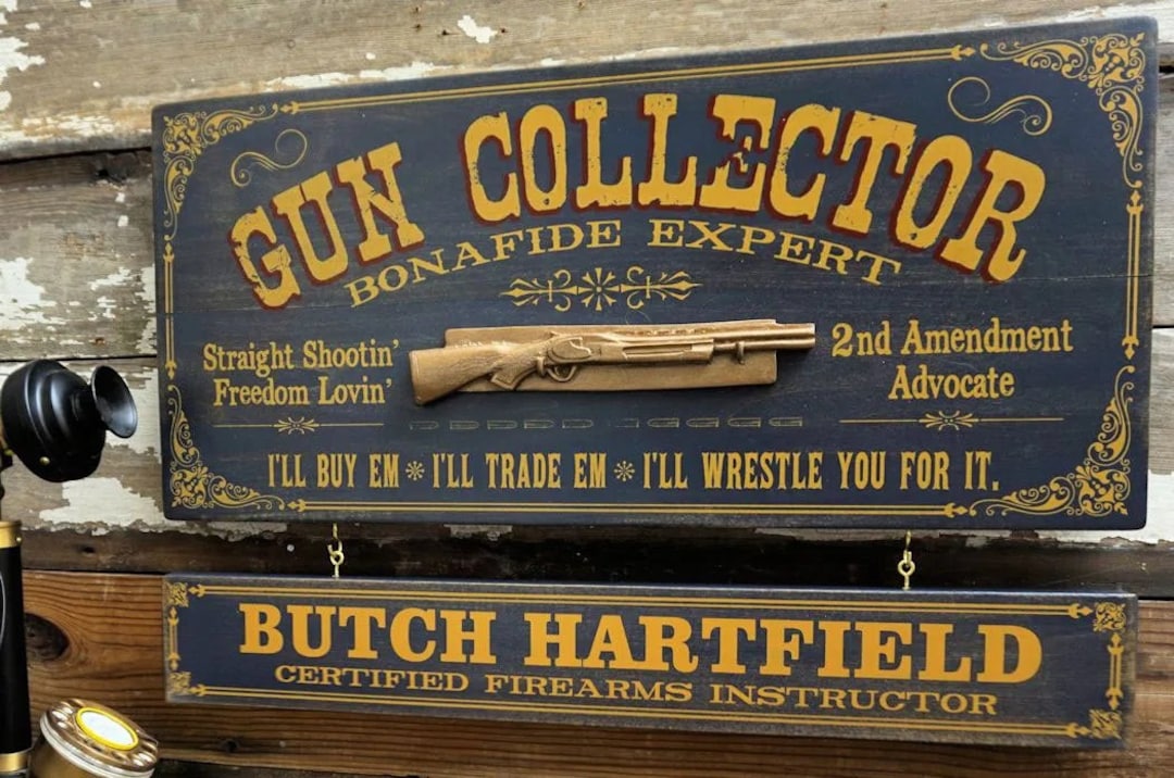 Gun Collector Wood Sign With Optional Personalization - Etsy
