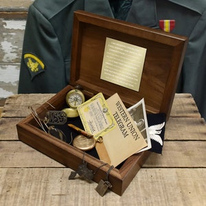 Personalized U.S. Army Walnut Keepsake Box With Colored Medallion - Etsy