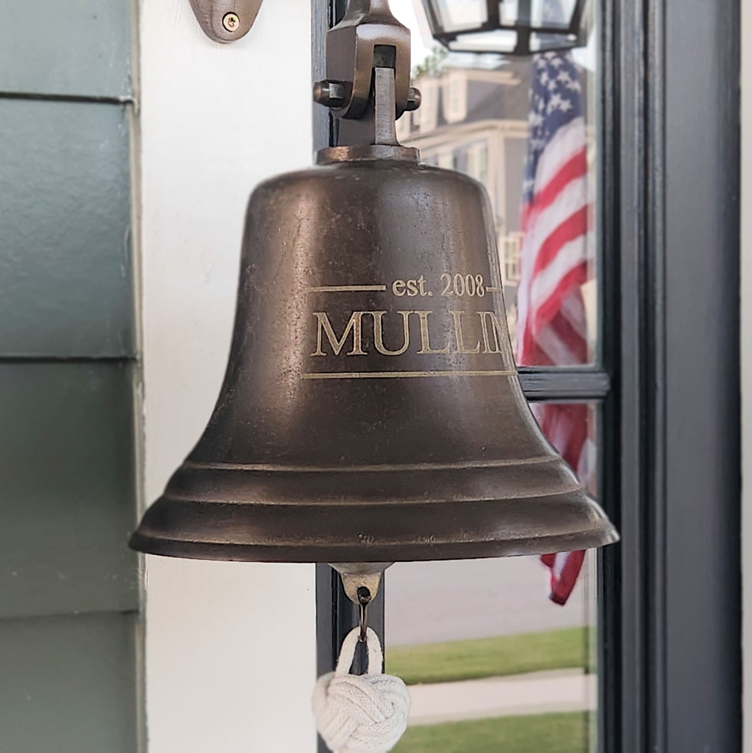 8 Inch Distressed Engraved Family Heritage Brass Wall Bell - Etsy