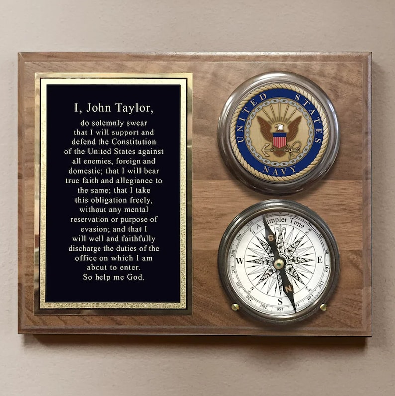Personalized U.S. Navy Color Compass on Plaque - Etsy