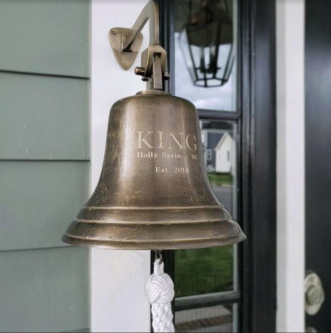 Engraved 10 Inch Distressed Wall Bell - Etsy