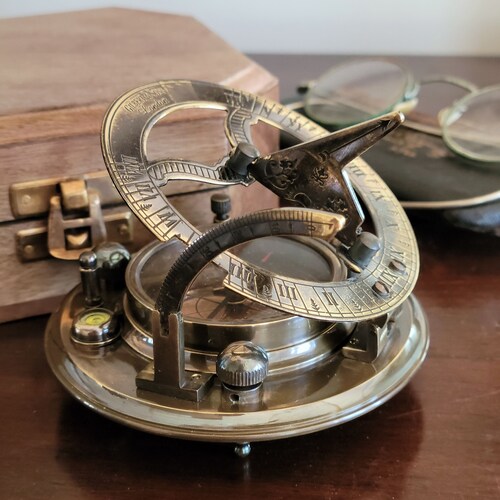 Antiqued Brass Military Compass With Engraved Box - Etsy