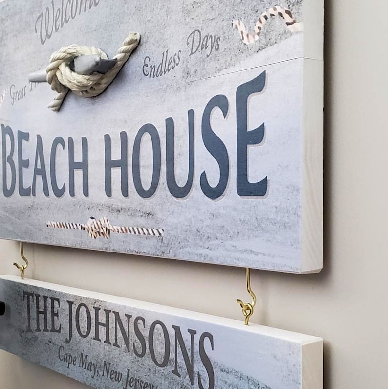 Personalized Beach House Wood Sign - Etsy