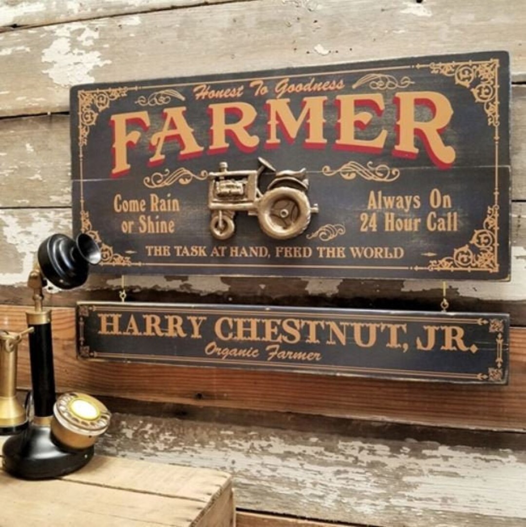 Farmer Wood Sign With Optional Personalization - Etsy