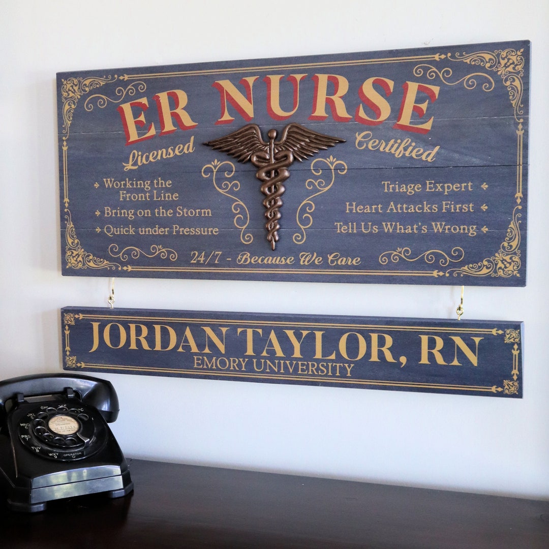 ER Nurse Wood Sign With Optional Personalization - Etsy