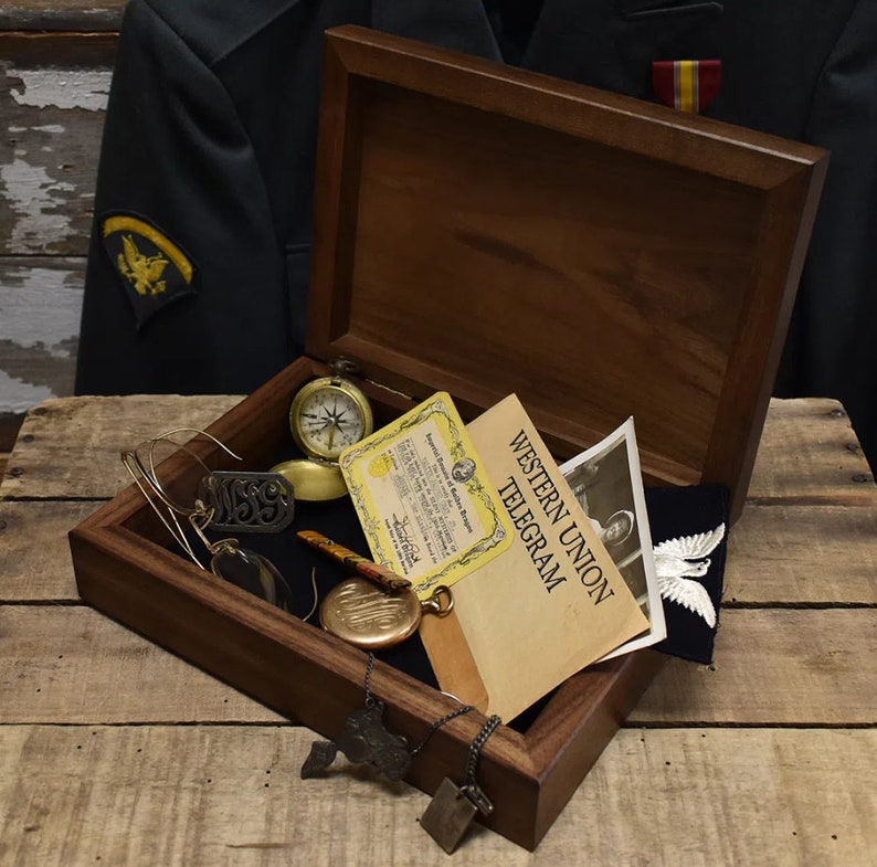 Personalized U.S. Army Walnut Keepsake Box With Colored - Etsy