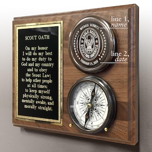 Eagle Scout Personalized Compass on Wood Plaque — Officially Licensed ...
