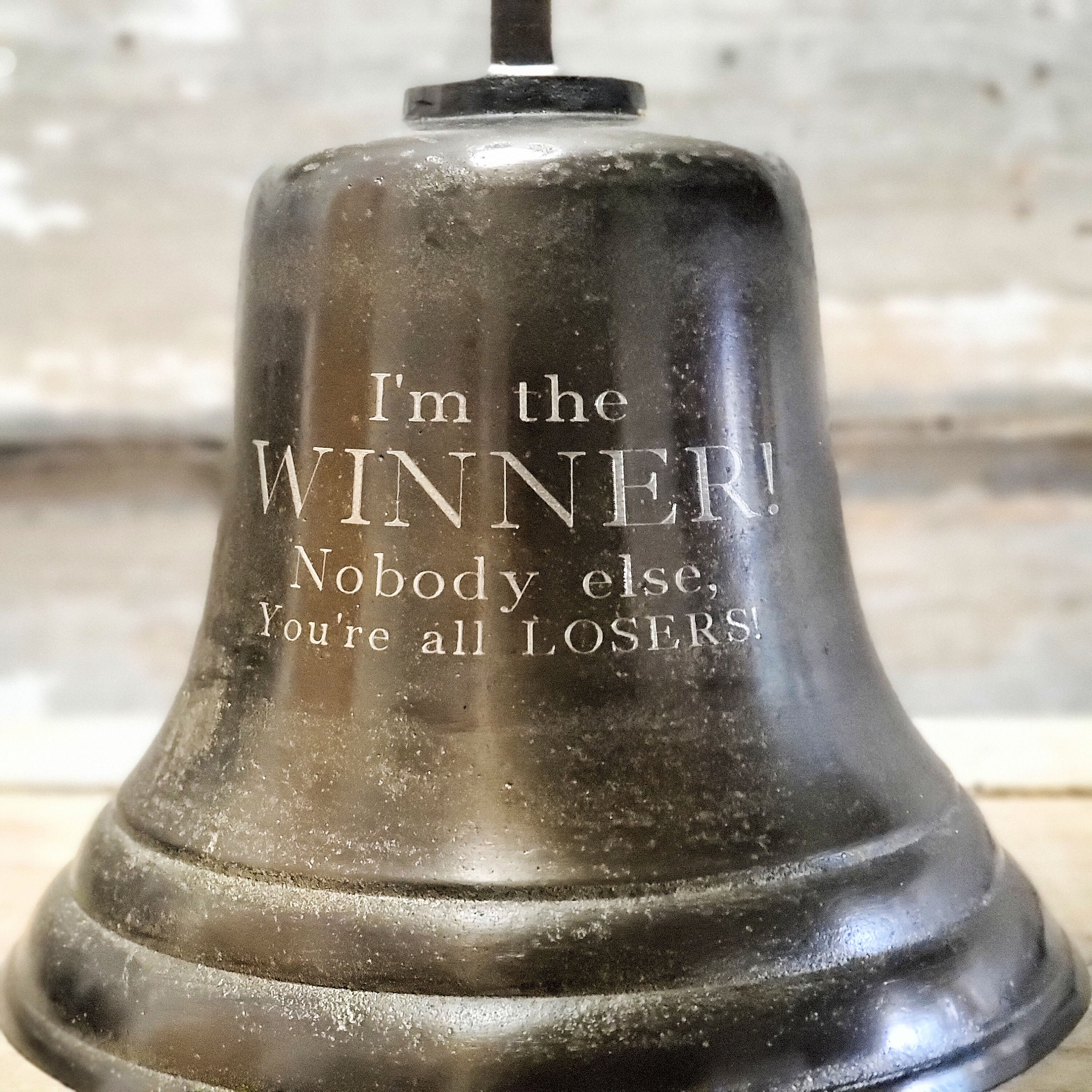 Engraved 8 Inch Distressed Brass Wall Bell - Etsy