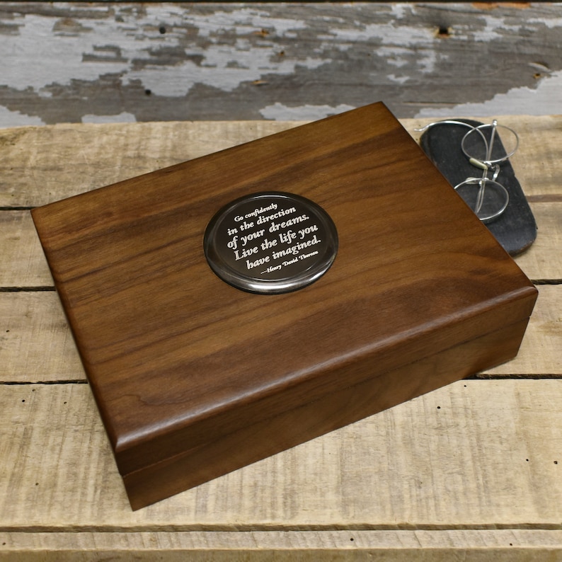 Thoreau Deluxe Keepsake Box With Personalized Inside Engraving - Etsy