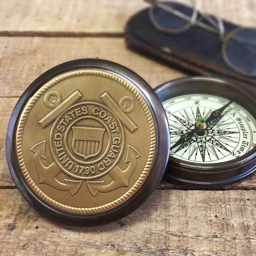 Personalized Brass Coast Guard Medallion Compass>>> Shipping in Time ...