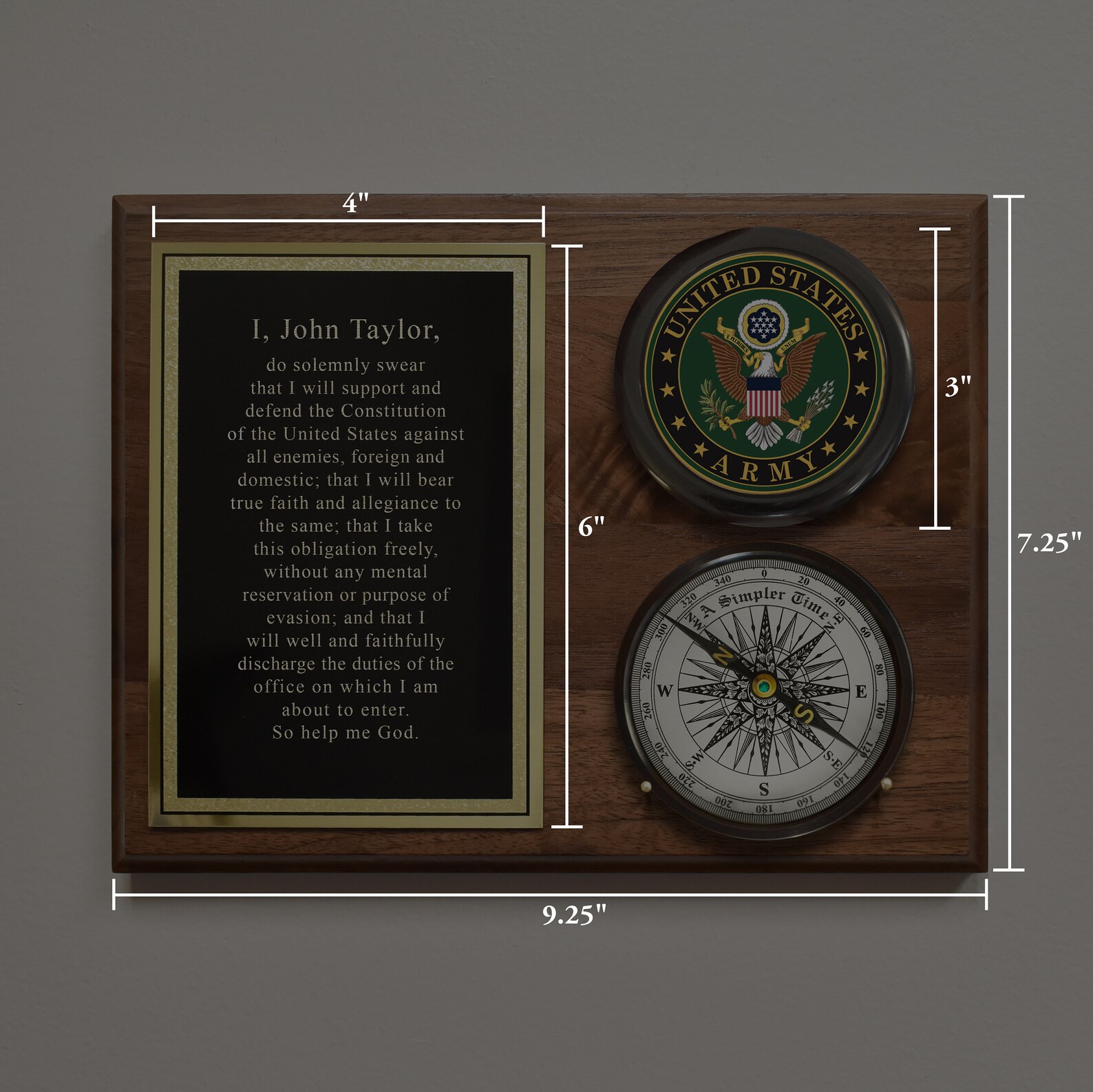 Personalized U.S. Army Colored Compass on Plaque - Etsy