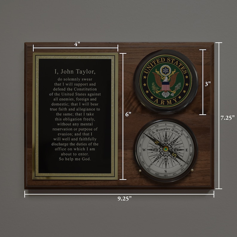 Personalized U.S. Army Colored Compass on Plaque - Etsy