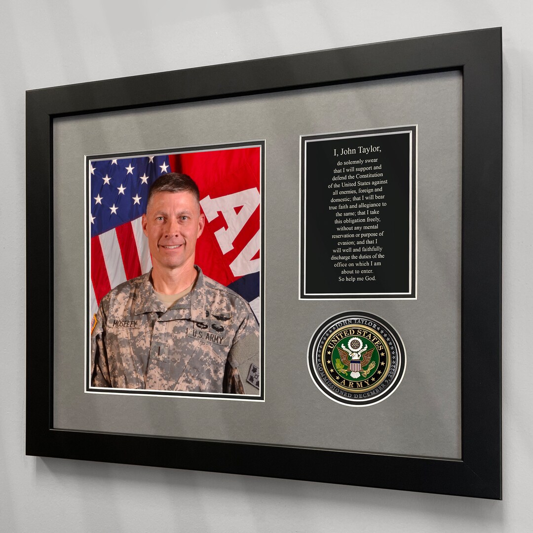 Framed Army Portrait With Personalized Plaque and Raised Medallion - Etsy