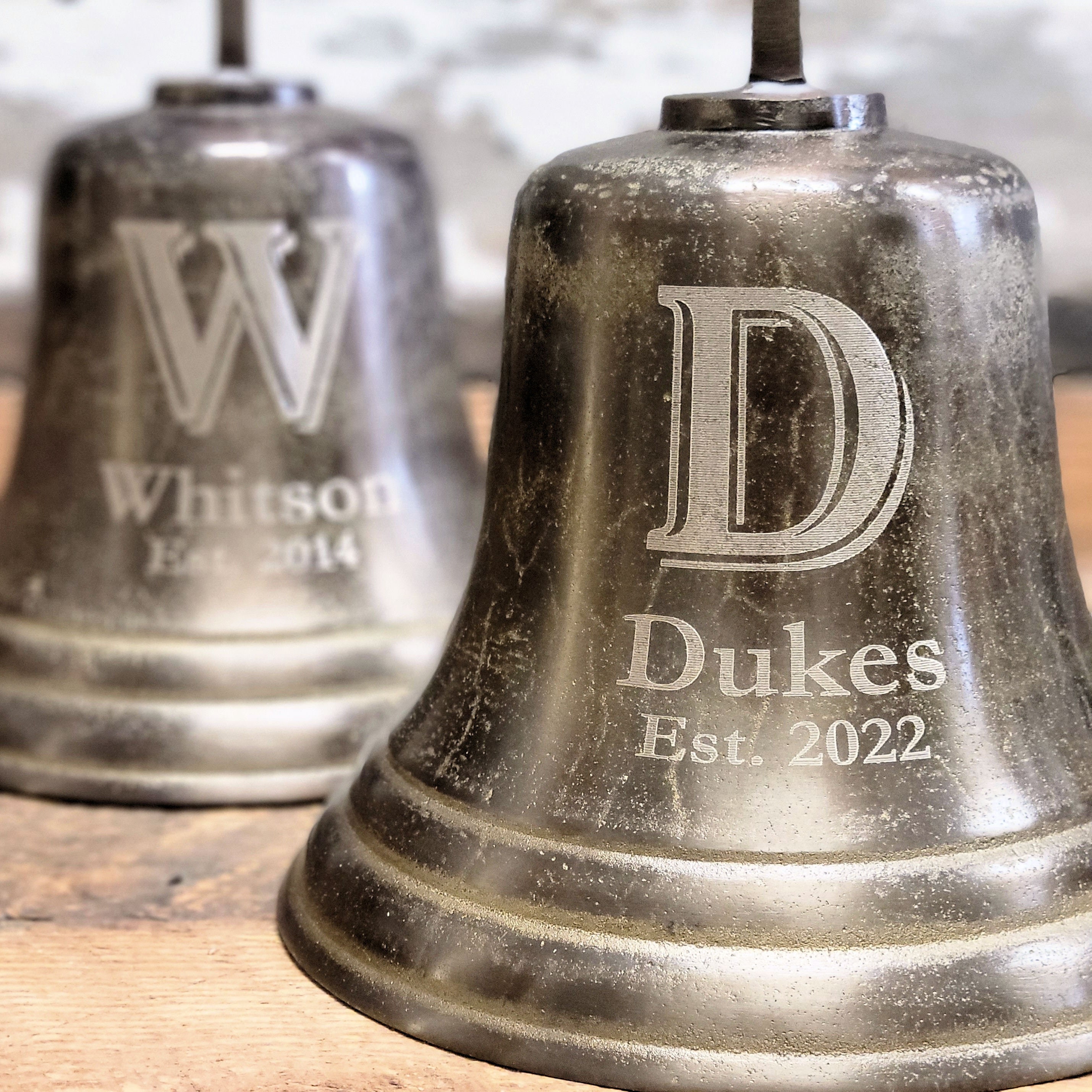 Family Initial Wall Bell - 8 Inch Distressed - Etsy