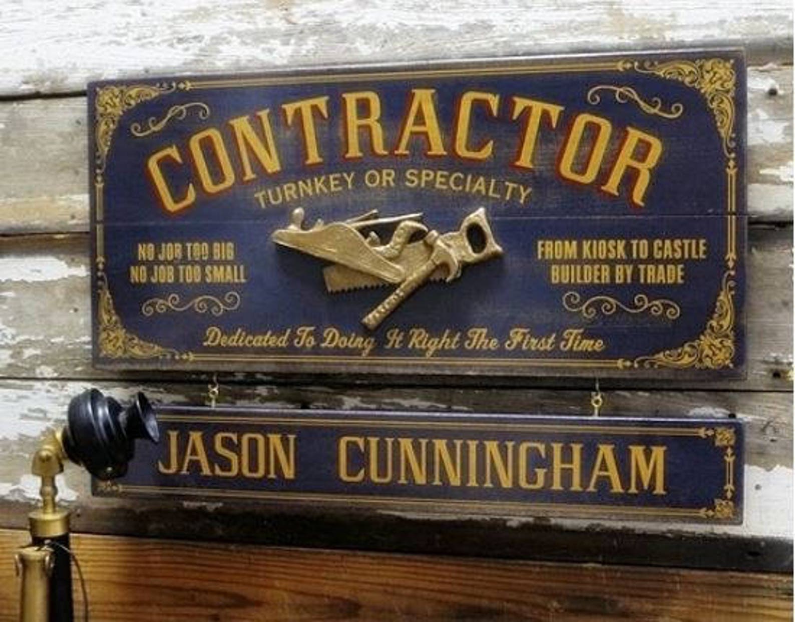 Contractor Wood Sign With Optional - Etsy
