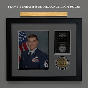 Framed Air Force Portrait With Personalized Plaque and Raised Medallion ...